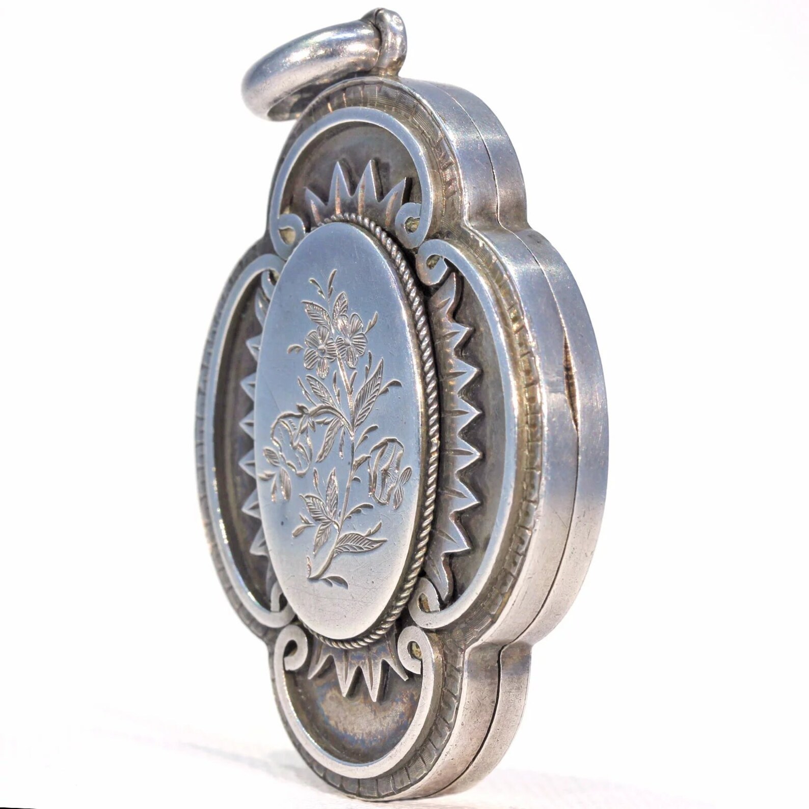 Antique Victorian Silver Collar and Locket Necklace With - Etsy