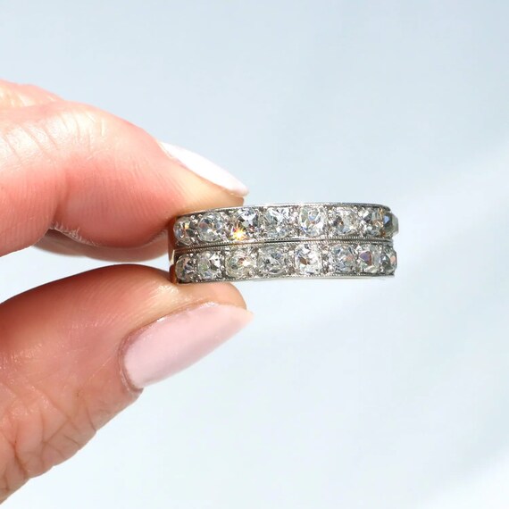 Early Art Deco Double Row Diamond Half Eternity Band … - Gem