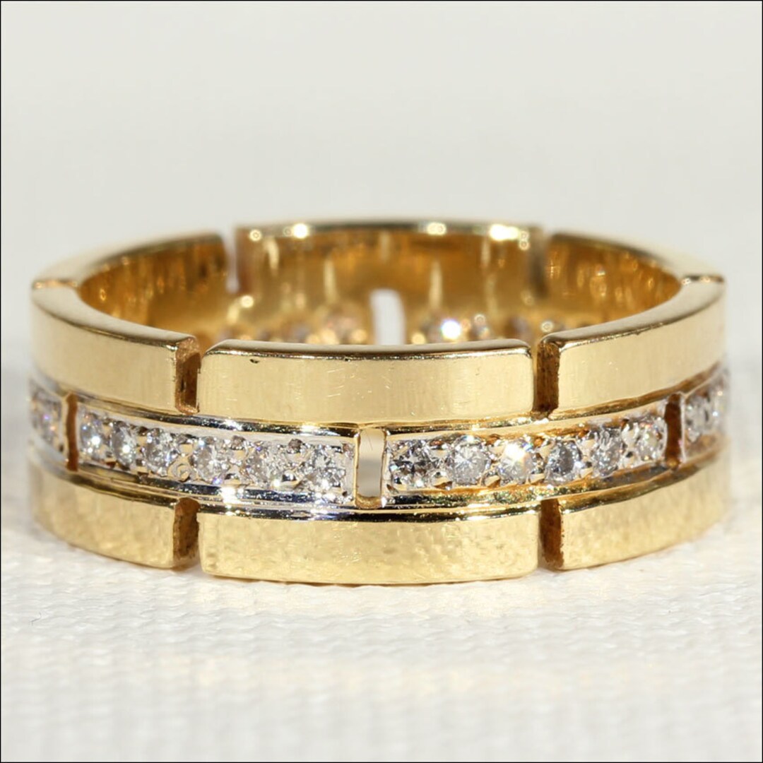 Funky 70s Vintage Diamond and Gold Eternity Band - Etsy