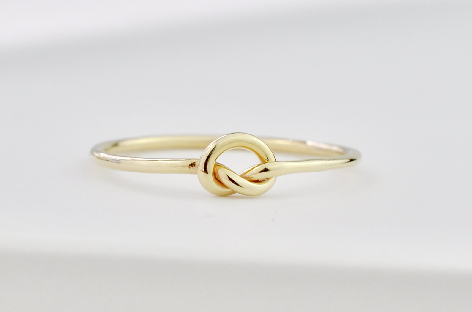 14K Solid Gold Knot Ring / Gold Knot Ring / Thin Gold Knot - Etsy