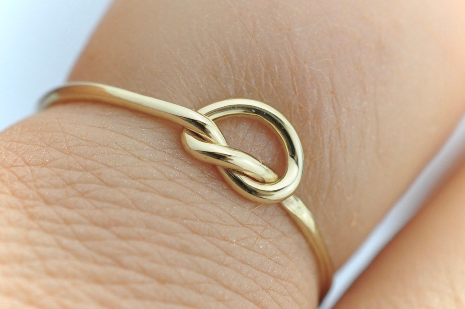 14K Solid Gold Knot Ring / Gold Knot Ring / Thin Gold Knot - Etsy
