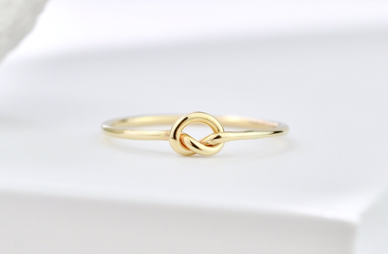 14K Solid Gold Knot Ring / Gold Knot Ring / Thin Gold Knot - Etsy