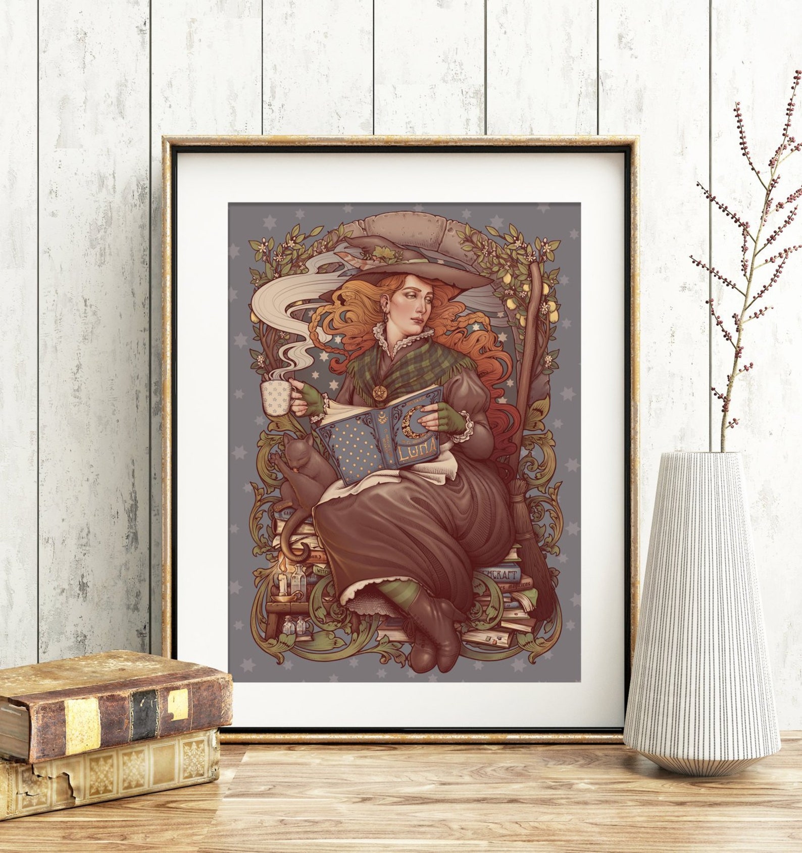 FOLK WITCH PRINT Art Nouveau Dina4 8x11'' Print Hand - Etsy