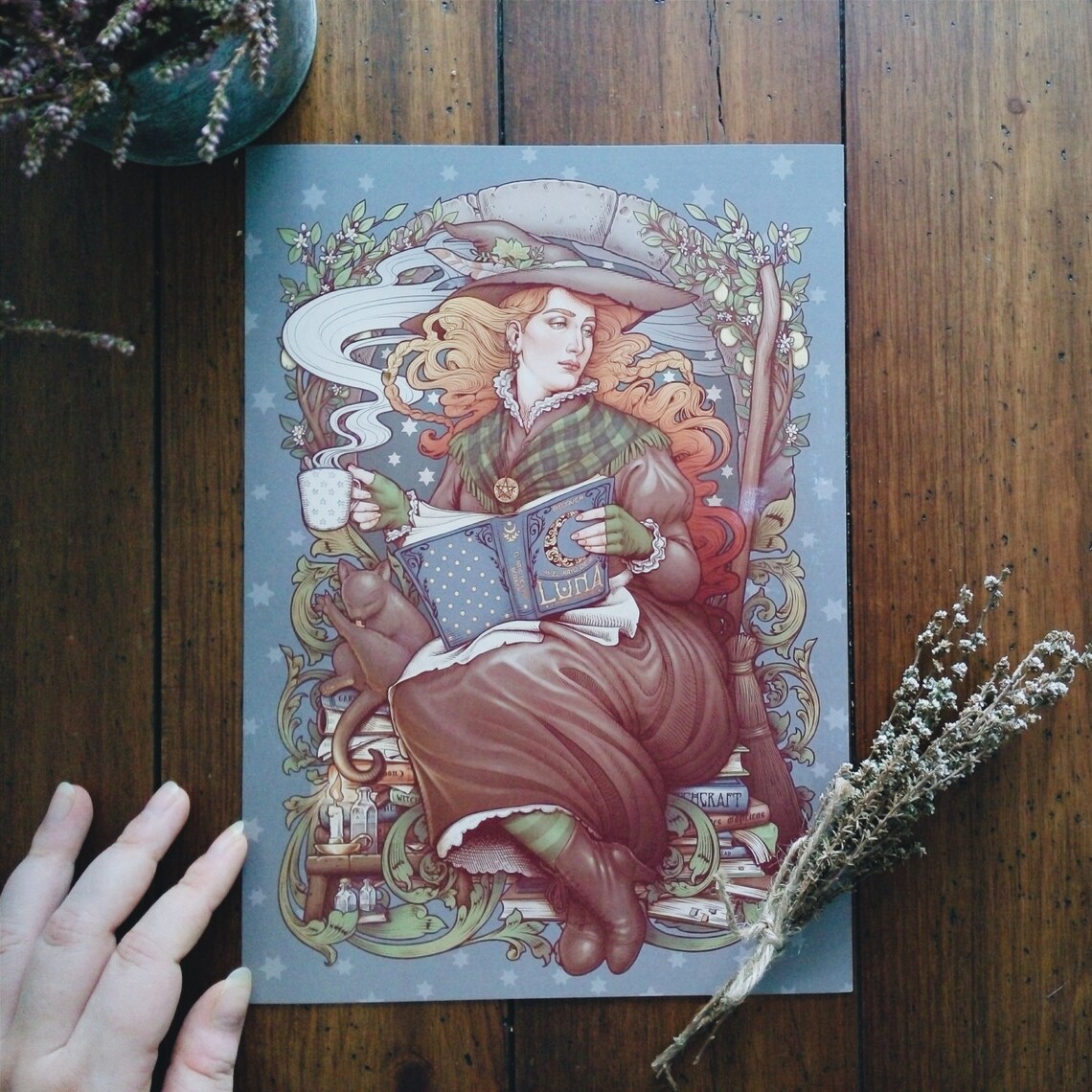 FOLK WITCH PRINT Art Nouveau Dina4 8x11'' Print Hand - Etsy