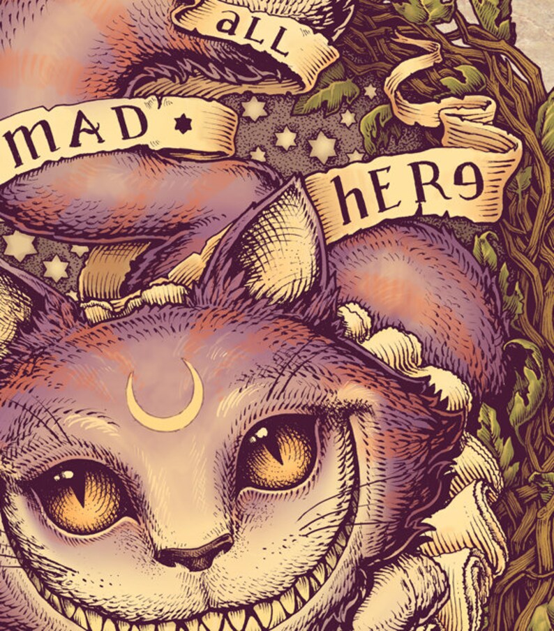 Carroll's CHESHIRE CAT Art PRINT Nouveau 8x11'' - Etsy