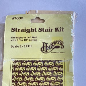 Straight Stair Kit 1:12 Houseworks Dollhouse Miniature #7000 Complete ...