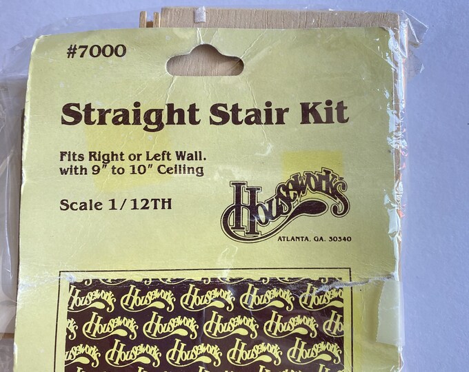 Straight Stair Kit 1:12 Houseworks Dollhouse Miniature #7000 Complete ...