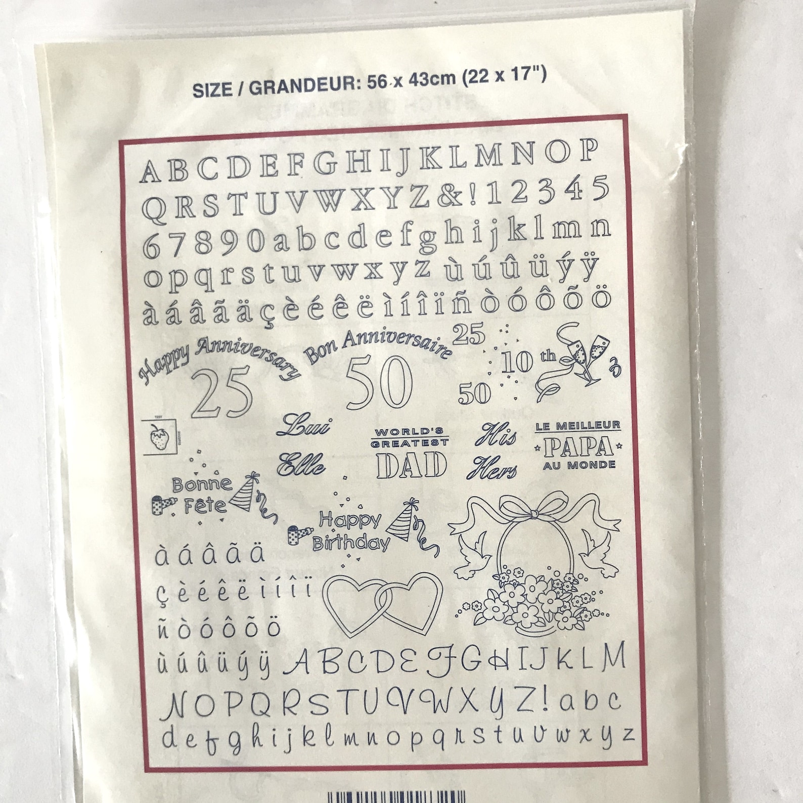 Vintage Iron on Embroidery Transfers Lot of 12 Alphabet Birds ...