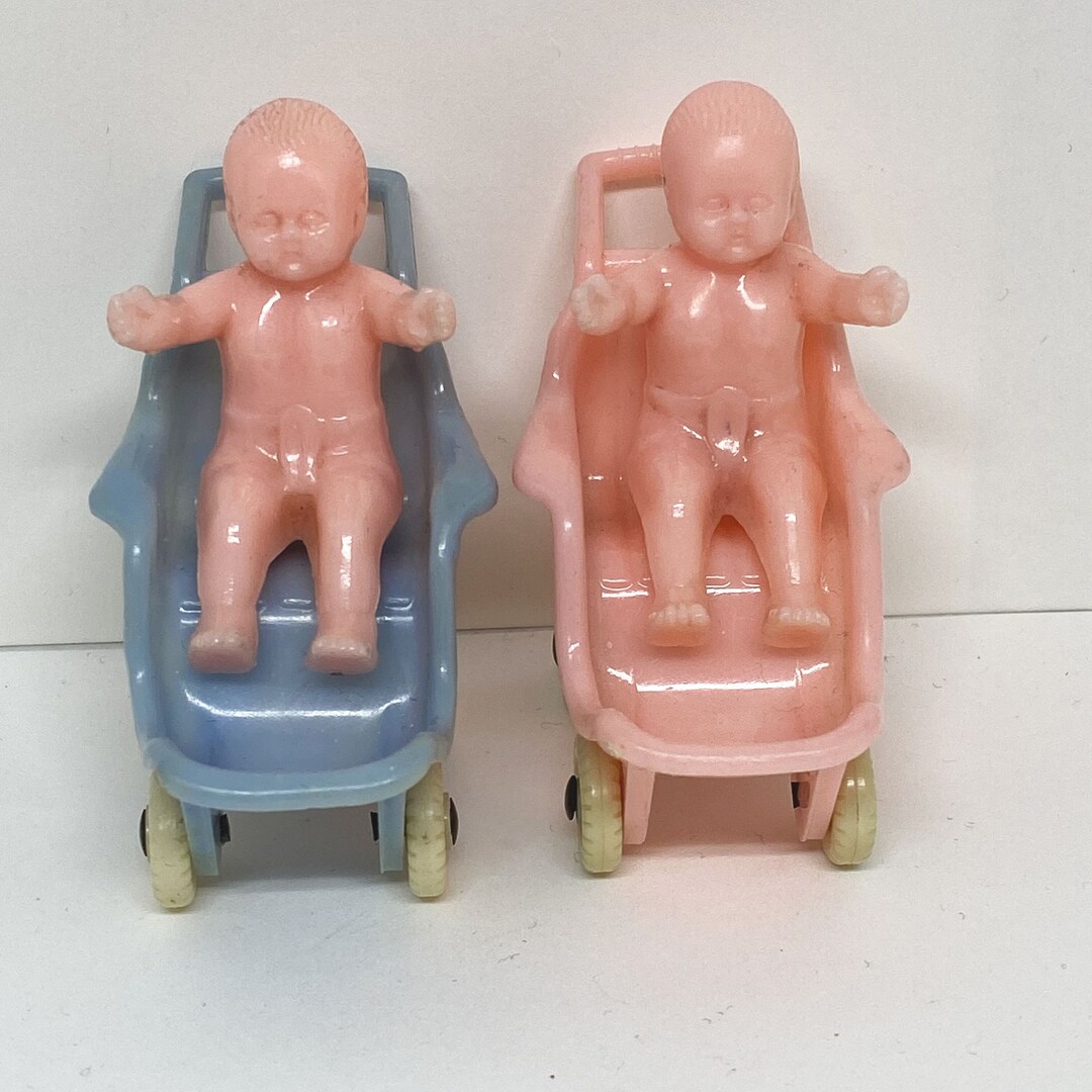 Acme Thomas Toy Lot Plastic 1:12 Baby Stroller Pink Blue Best Dollhouse ...