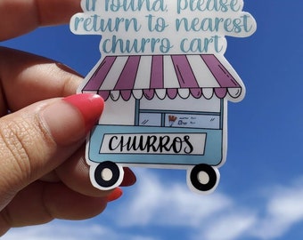 Churro Vinyl Sticker, Waterproof, Mexican Food Sticker, Glossy Vinyl ...