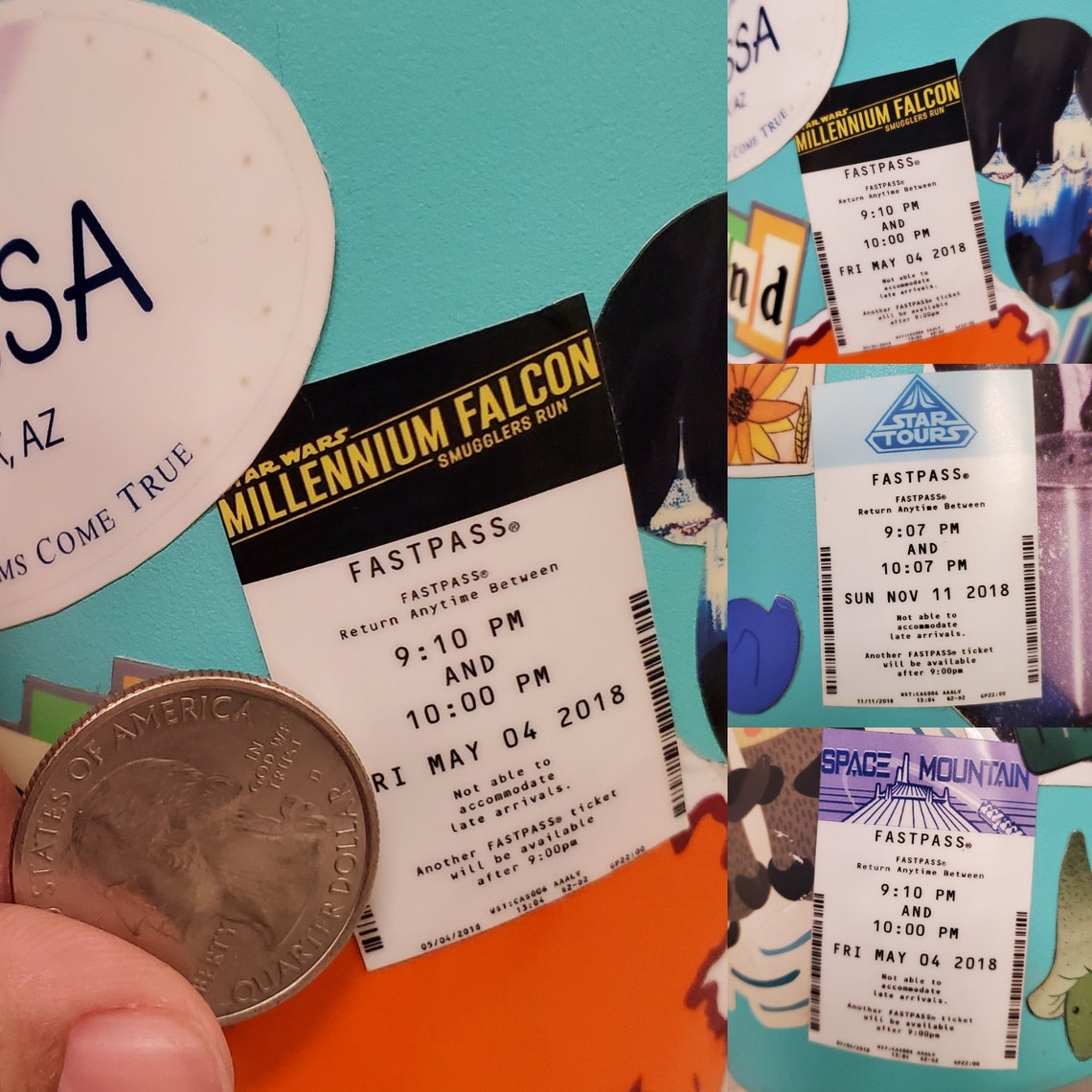 4 Pack Mini Custom Fastpass Waterproof Sticker Pack | Etsy