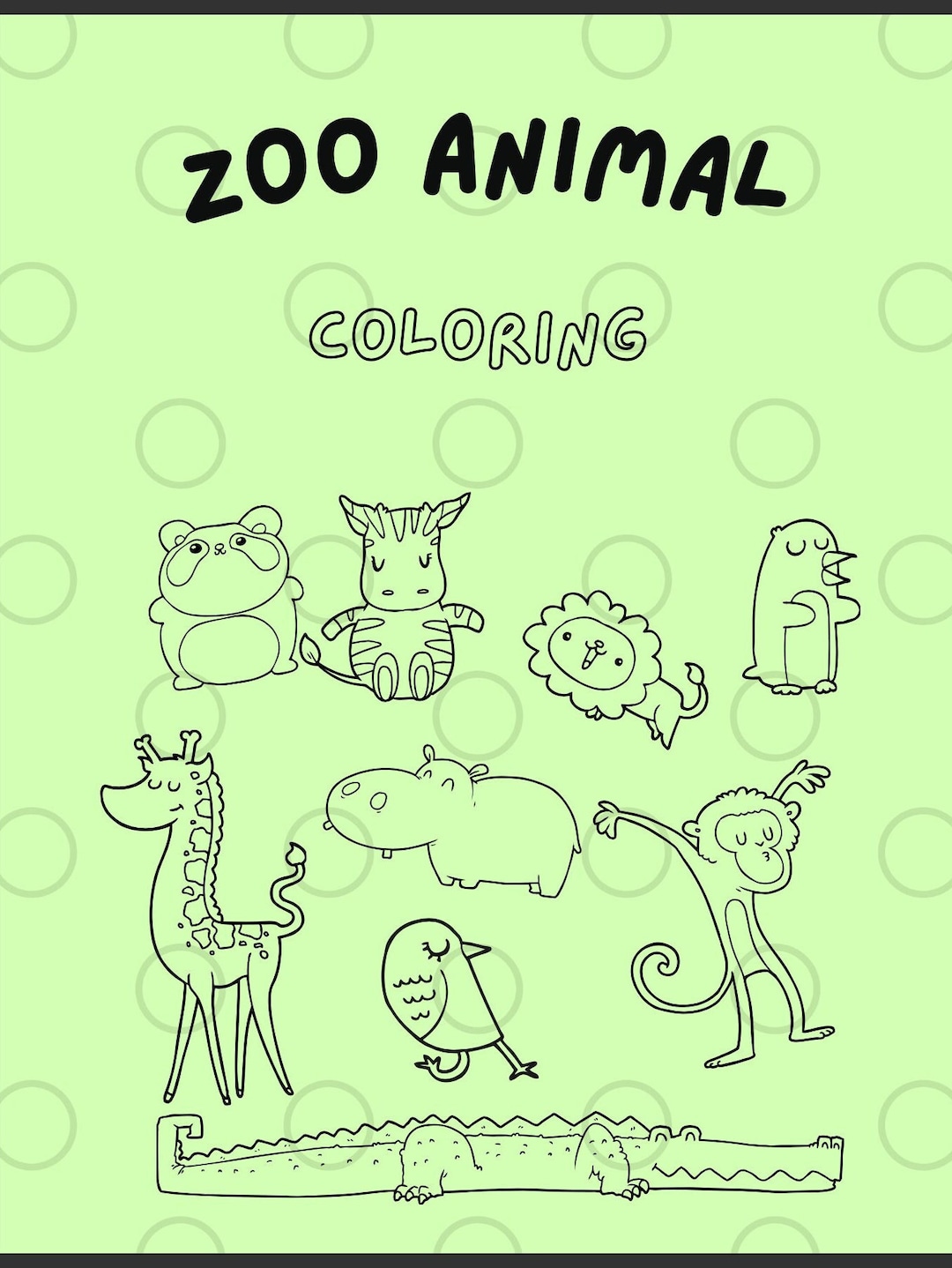 Zoo Animal Digital Coloring Book - Etsy