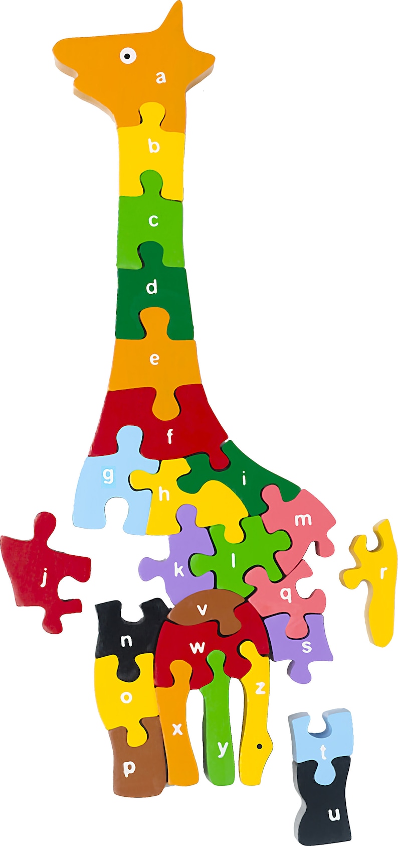 Giraffe Alphabet Puzzle - Wooden Letter Puzzle - Handmade Puzzles -3D ... Giraffe Alphabet Puzzle - Wooden Letter Puzzle - Handmade Puzzles -3D ...