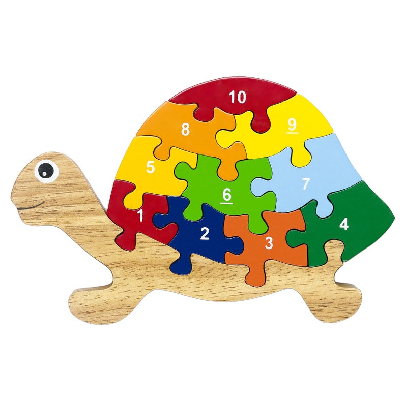 Turtle Numbers Puzzle - Wooden Puzzles for 2 Year Olds - Best Wooden Puzzles - Educational ...