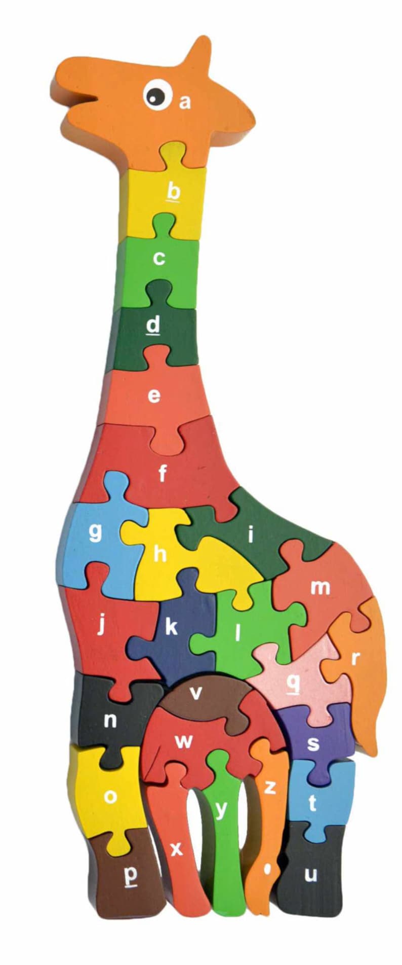 Giraffe Alphabet Puzzle - Wooden Letter Puzzle - Handmade Puzzles -3D ... Giraffe Alphabet Puzzle - Wooden Letter Puzzle - Handmade Puzzles -3D ...