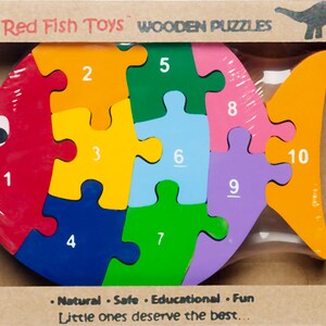 Fish Numbers Puzzle Wood Puzzles for 1 year olds | Etsy