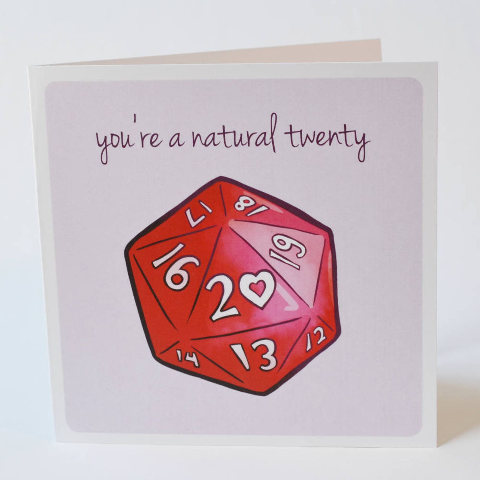 Geeky Romance Card D20 Natural 20 Design sweet nerdy | Etsy