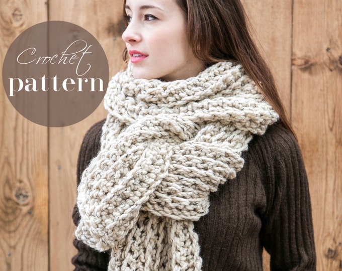 Crochet Scarf Pattern // DIY Crochet Gifts // XL Scarf Pattern // Learn ...