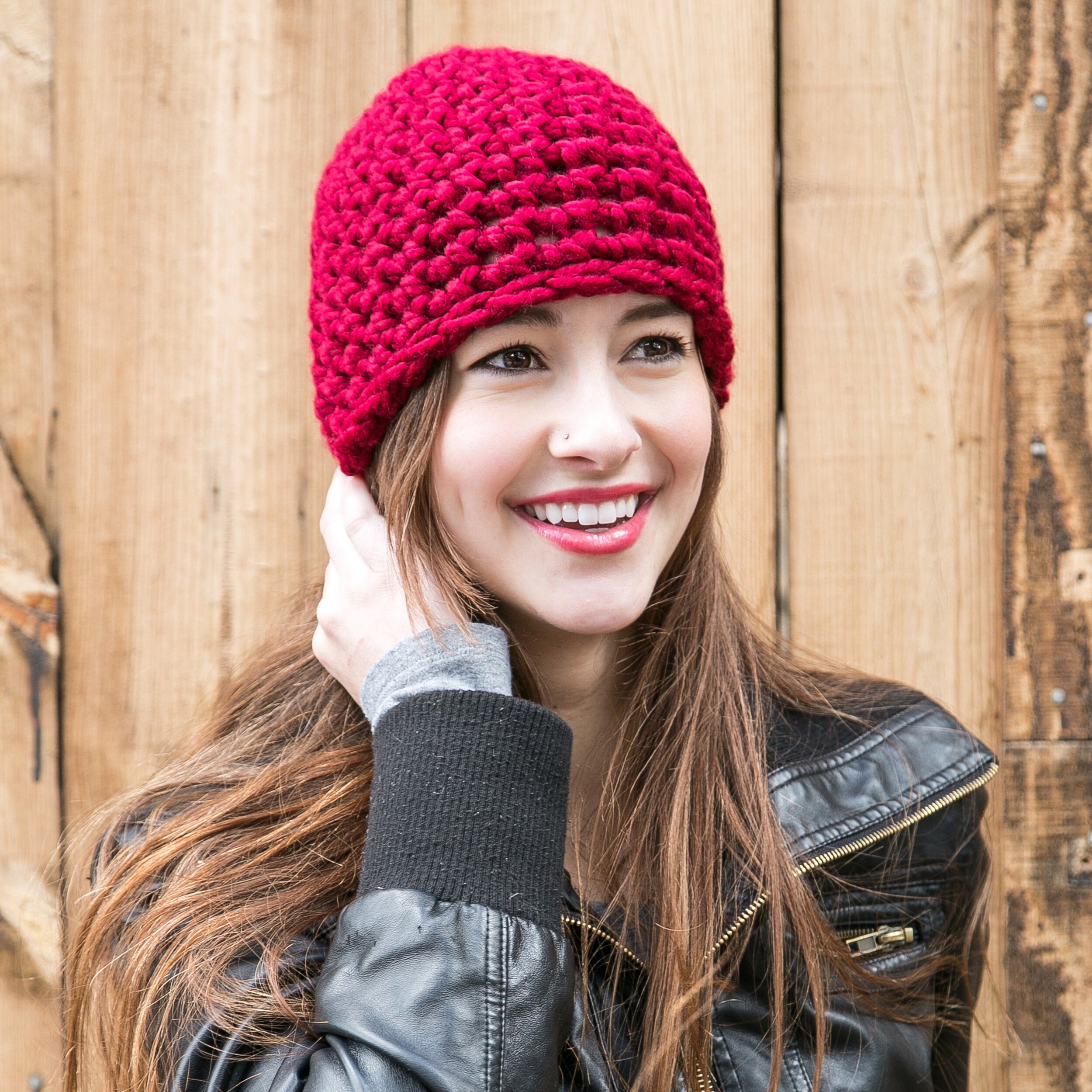 Fitted Beanie Hat, Red Beanie, Wool Knit Hat, THE BOHO BEANIE Shown in ...