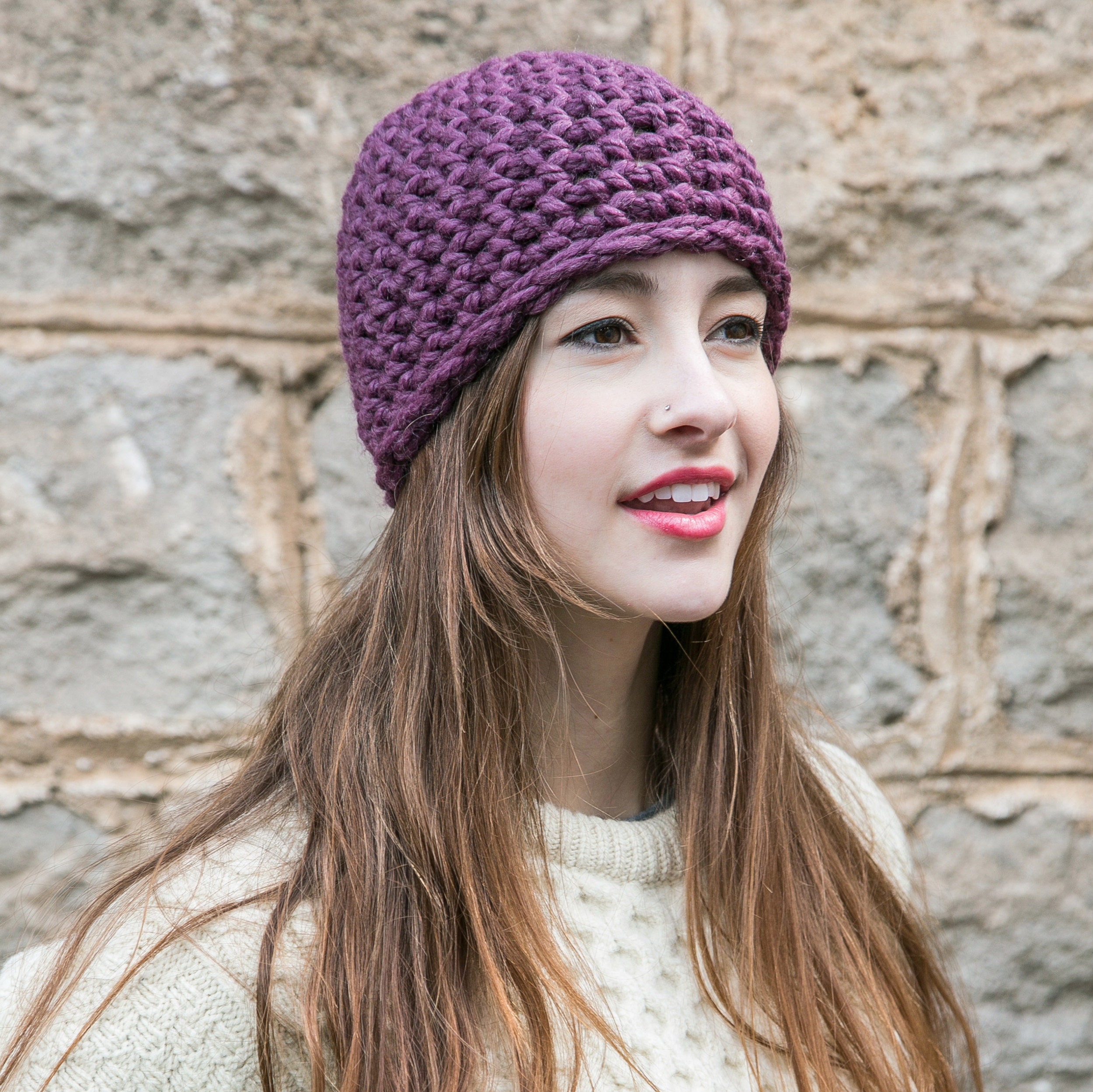 Boho Beanie, Fitted Knit Hat, Crochet Beanie Hat, THE BOHO BEANIE Shown ...