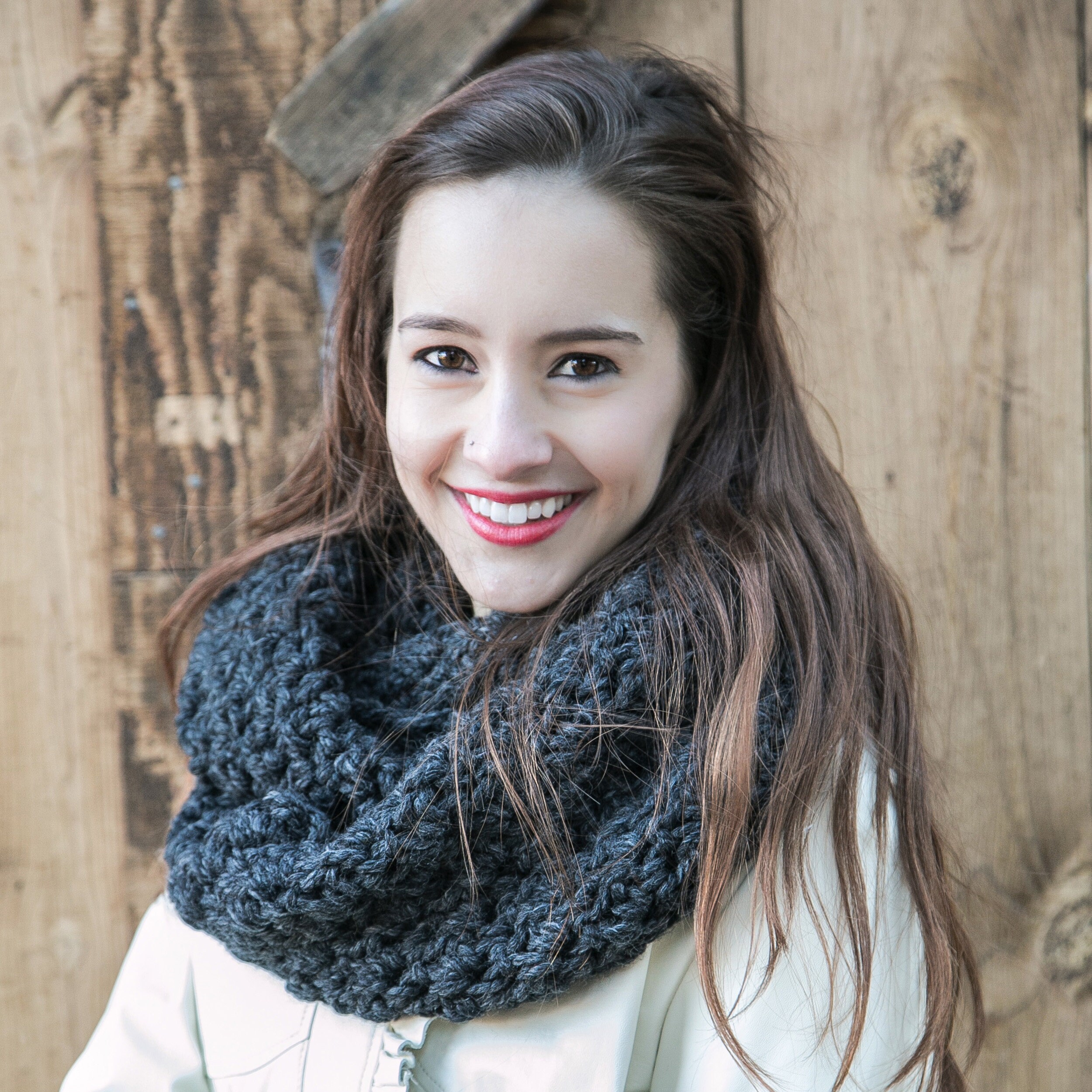 Grey Infinity Scarf, Wool Circle Scarf, Knit Infinity Scarf, THE ...