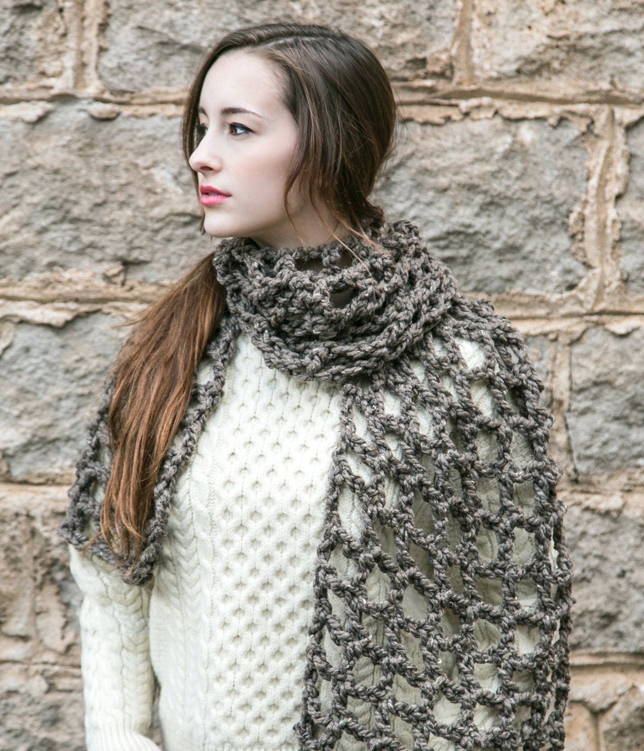 Modern Winter Scarf, Minimalist Scarf, Crochet Scarf, THE CHECKERBOARD ...