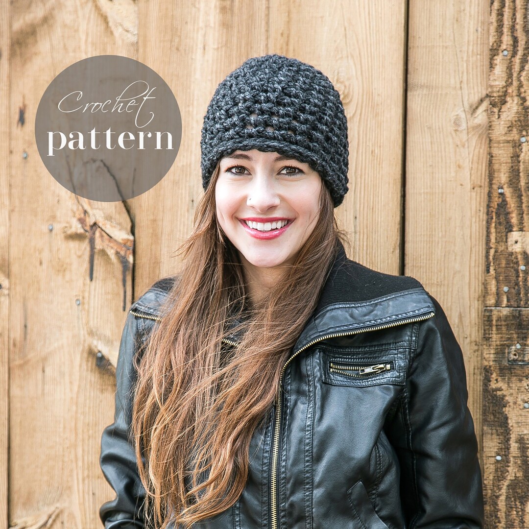 Crochet Beanie Pattern, Fitted Beanie, Beginner Crochet Pattern ...