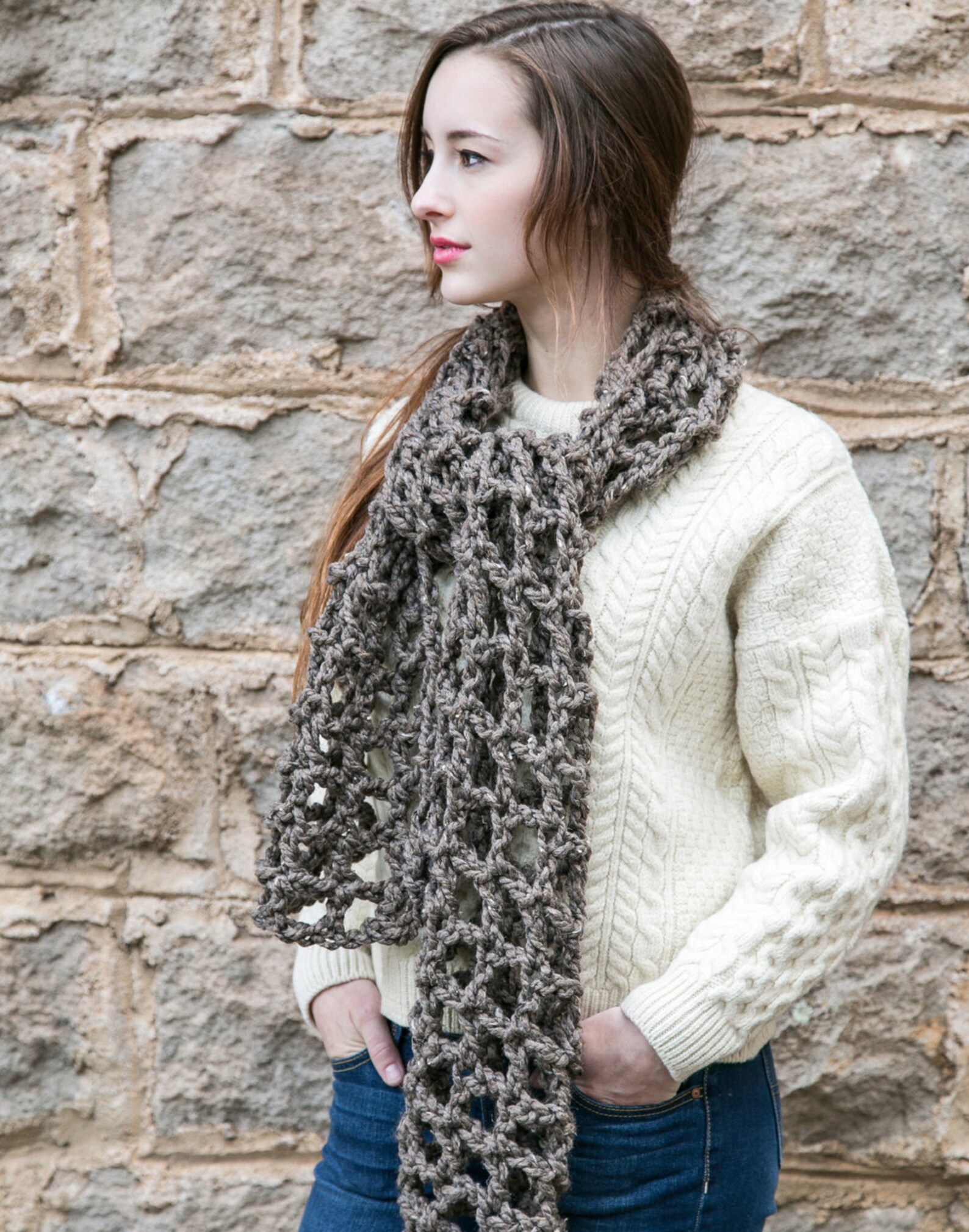 Modern Winter Scarf, Minimalist Scarf, Crochet Scarf, THE CHECKERBOARD ...