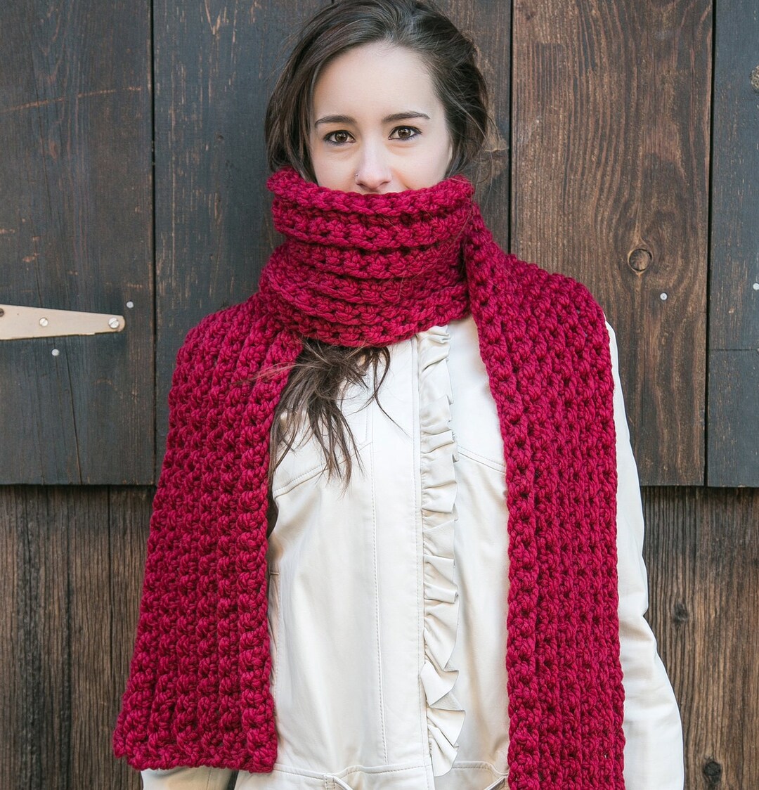 Red Wool Scarf // Chunky Knit Scarf // Holiday Gifts // THE CLASSIC ...