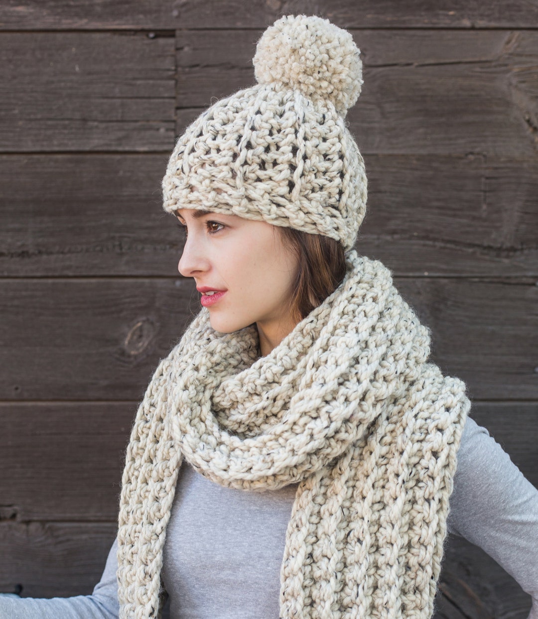 Oatmeal Knit Scarf // Extra Long Wool Scarf // Winter Scarves // THE ...
