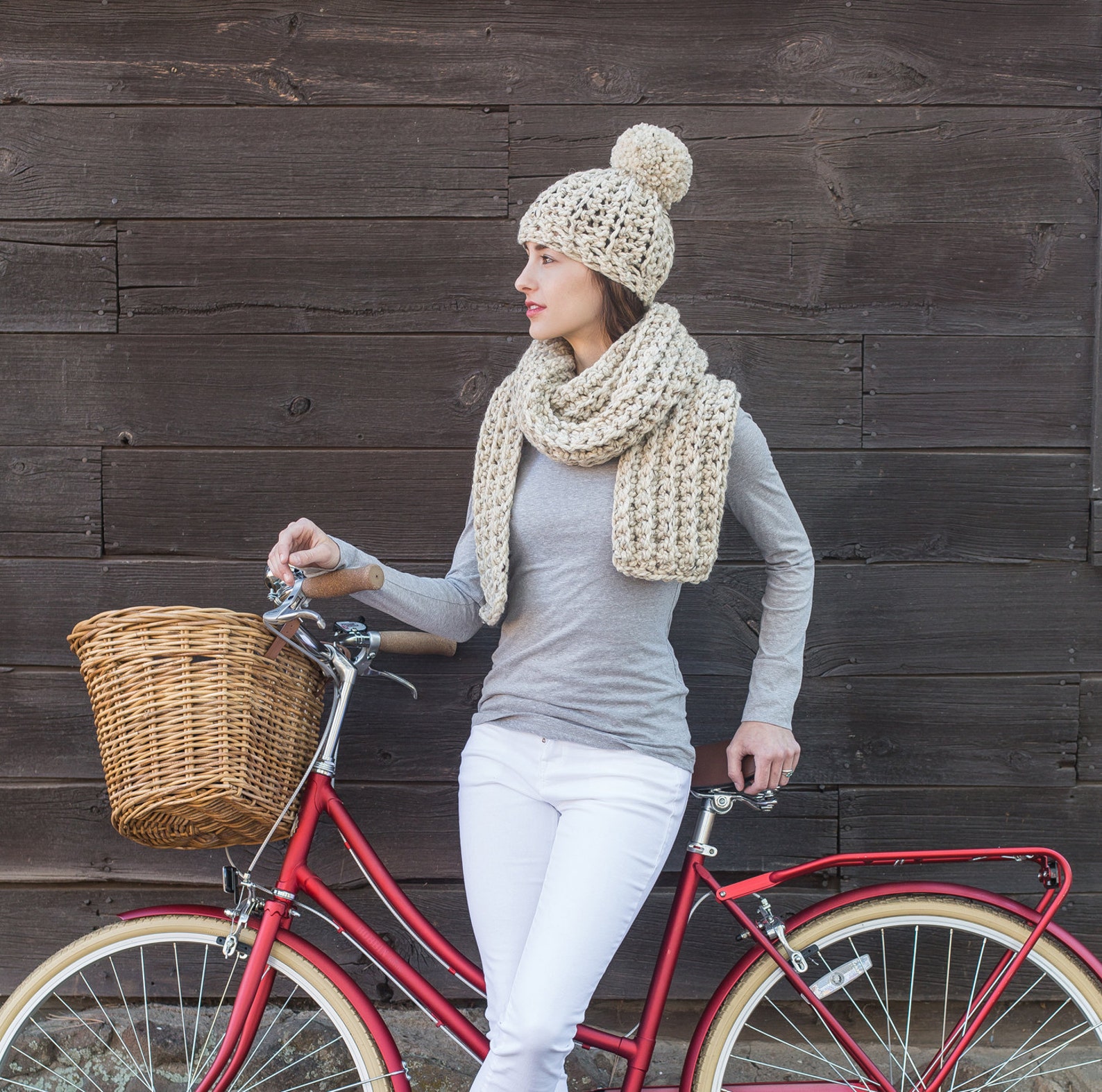 Oatmeal Knit Scarf // Extra Long Wool Scarf // Winter Scarves // THE ...