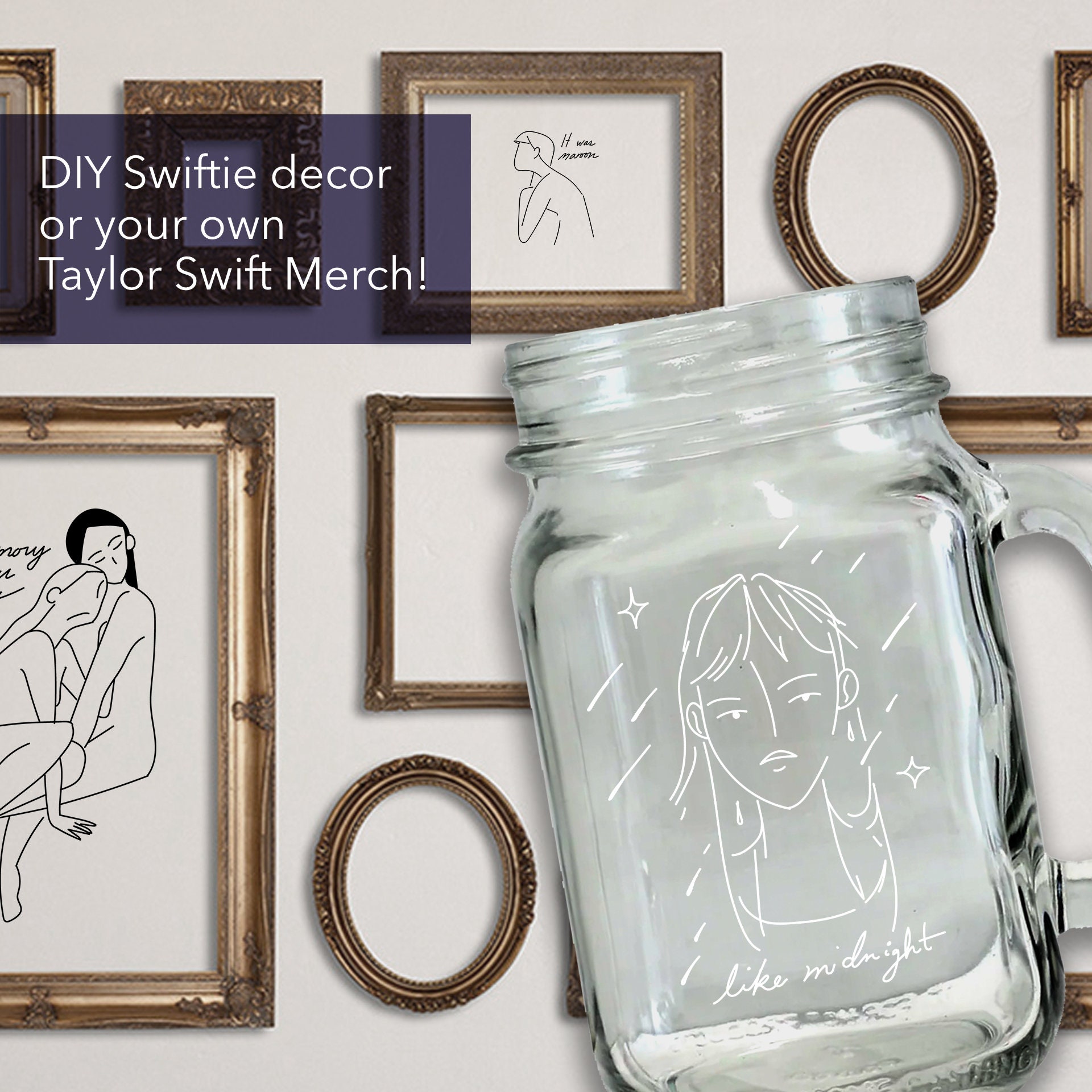 Taylor Swift Midnights Minimal Line Art SVG Vector Files for Printing ...