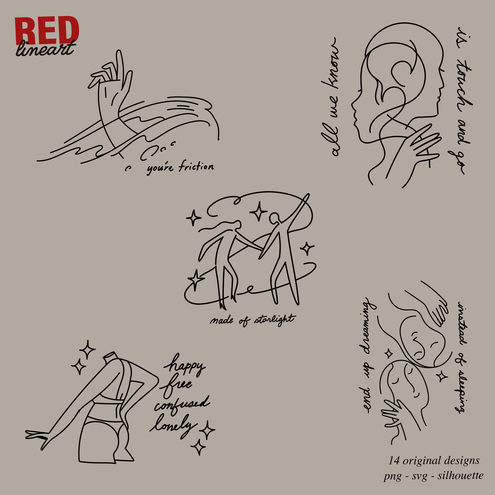 Taylor Swift RED Minimal Line Art SVG Vector Files for Printing ...