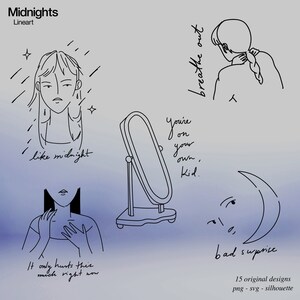 Taylor Swift Midnights Minimal Line Art SVG Vector Files for Printing ...