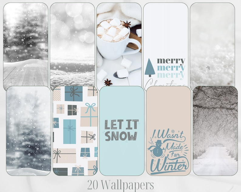20 Winter Phone Wallpapers Winter Wallpaper Ios 15 Ios 16 - Etsy