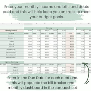 Monthly Budget Spreadsheet, Digital Budget Planner, Financial Tracker ...