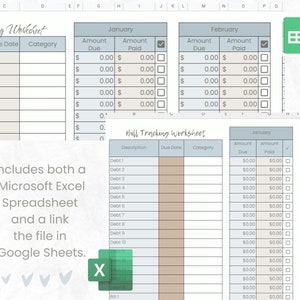 Monthly Budget Spreadsheet, Digital Budget Planner, Financial Tracker ...
