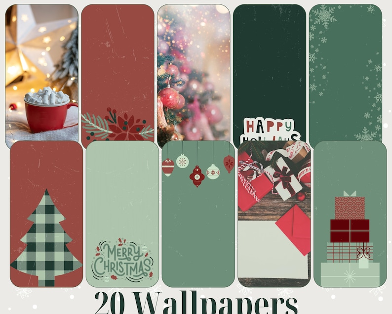 20 Winter Wallpaper Christmas Wallpaper Ios 15 Ios 16 - Etsy