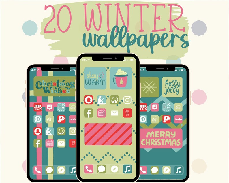 20 Winter Phone Wallpapers Winter Wallpaper Ios 15 Ios 16 - Etsy