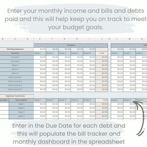 Monthly Budget Spreadsheet, Digital Budget Planner, Financial Tracker ...