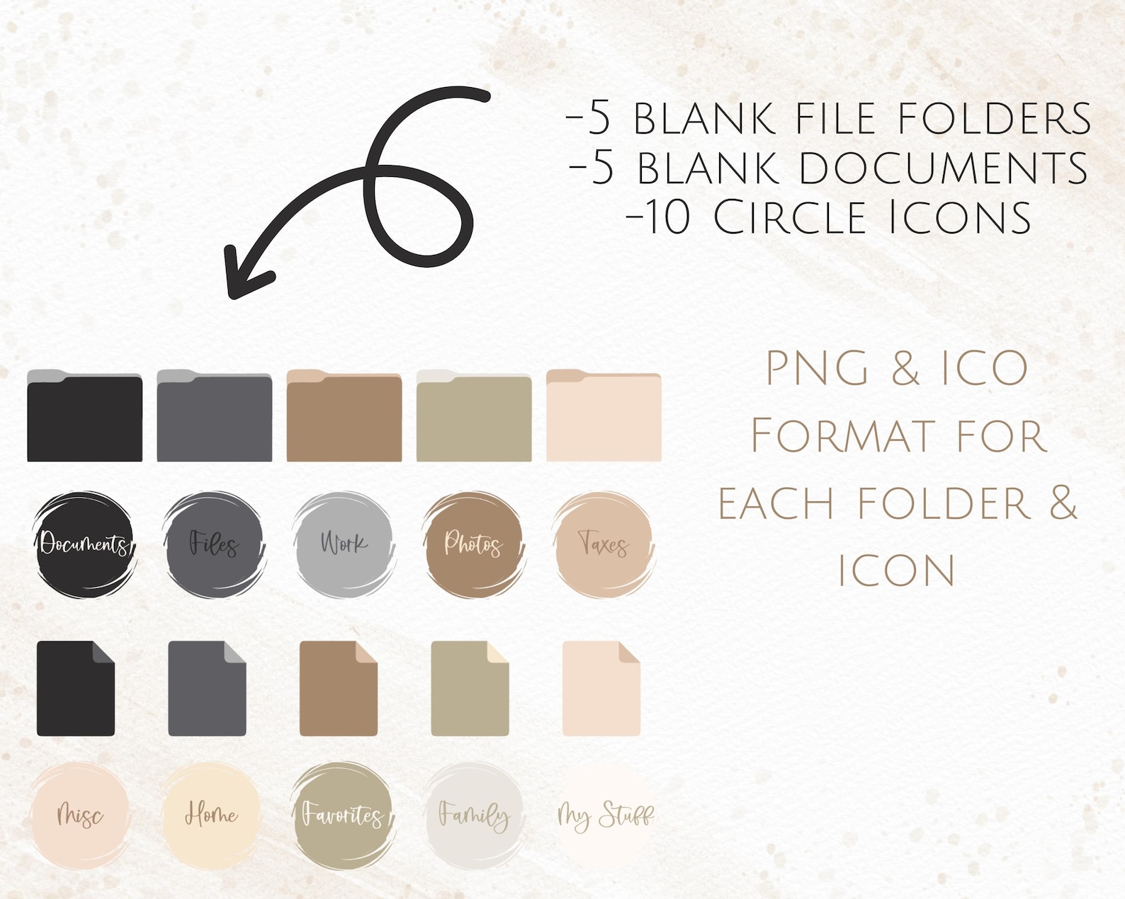 Neutral Desktop Wallpaper Set, Computer Wallpaper & Desktop Icons ...