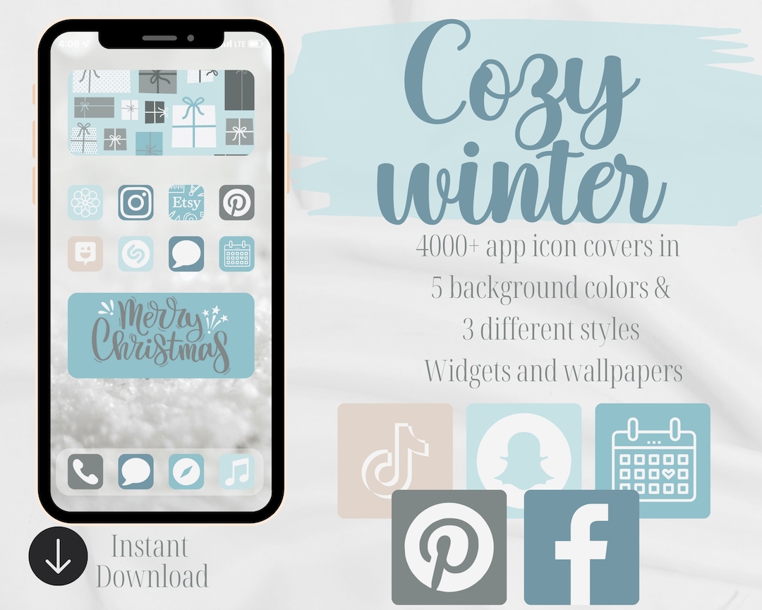 4000 Winter App Icons, Ios 14 Icons, Winter App Icon Pack, Ios 15, Ios ...