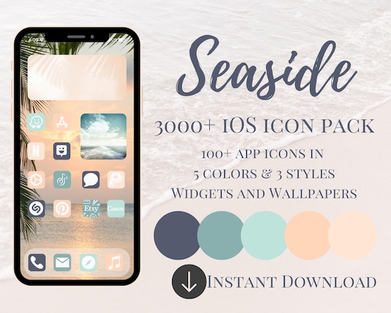 3000 Ios 14 Icons Beach Wallpaper Ios 15 App Icons - Etsy