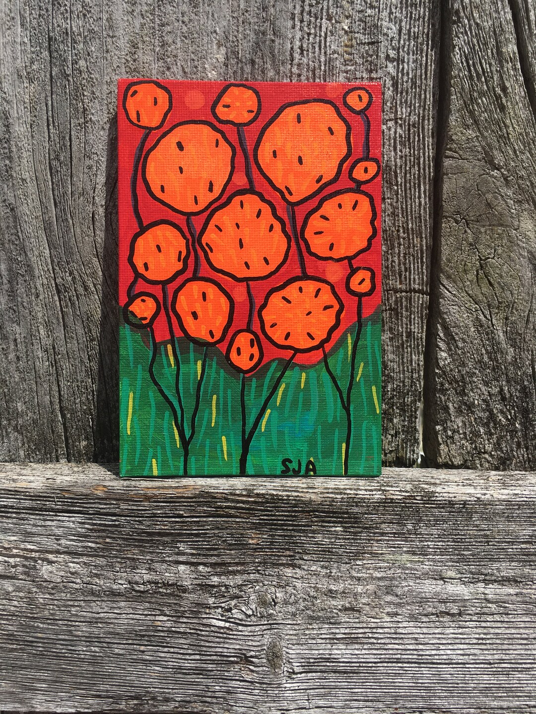 Phyllis Tiny Flower Painting on Canvas 4x6in. - Etsy