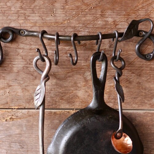 Leafy Key Holder Rack Hand Forged Blacksmith - Etsy