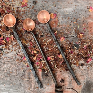 Copper and Steel 1/4 Teaspoon | Blacksmith Handmade Teaspoon Hand ...
