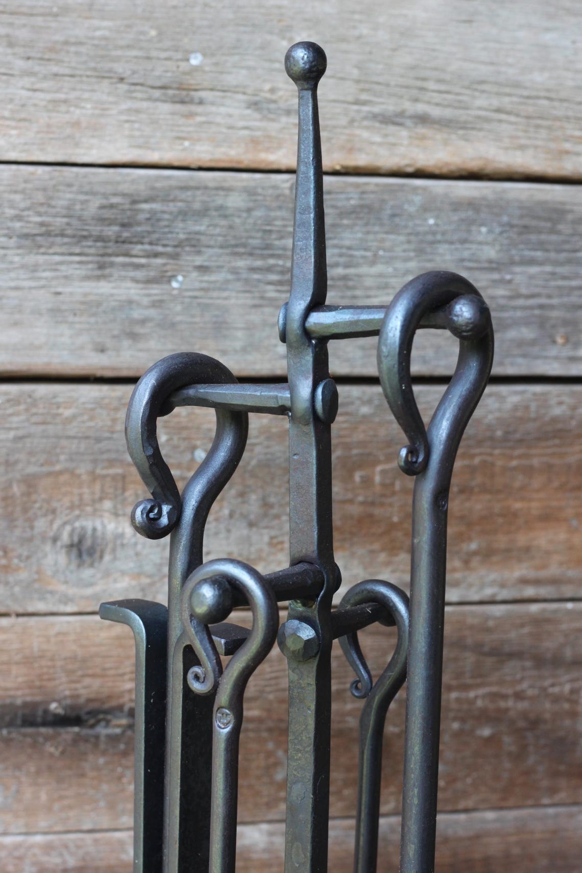 Hand Forged Fireplace Tool Stand | Blacksmith Fireside Accessory ...