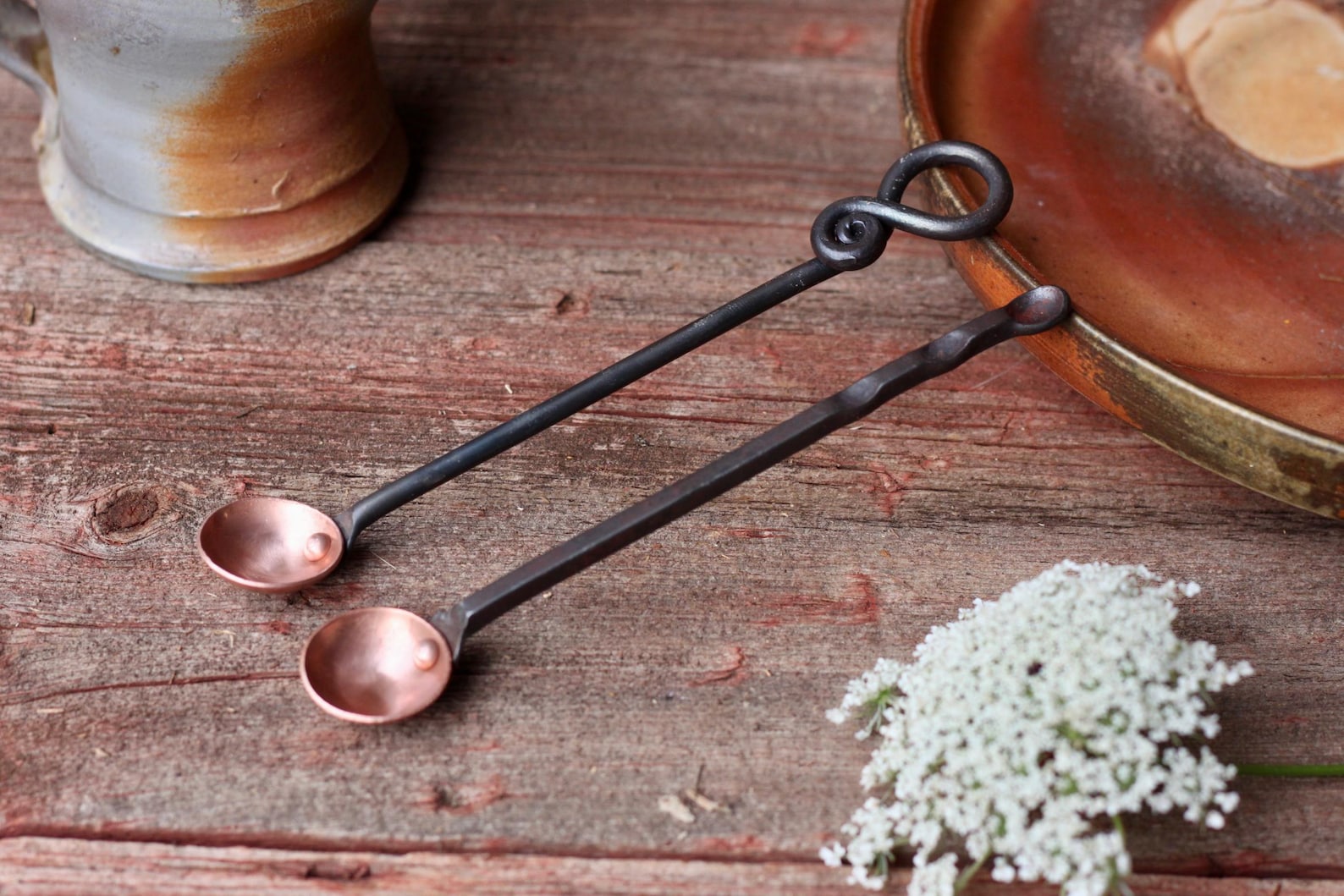Hand Forged Copper & Steel Half Teaspoon: Blacksmith Measuring Spoon - Etsy