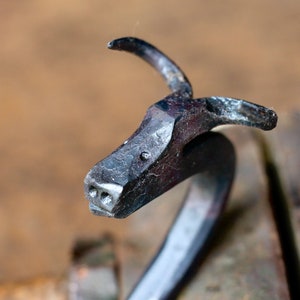 Animal Hooks Hand Forged Blacksmith -- Ram Bull Longhorn Unicorn ...