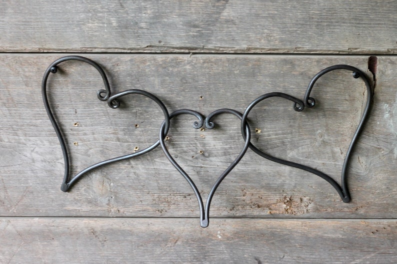 Heart Family Metal Wall Art | Hand Forged Blacksmith Heart Sculpture ...